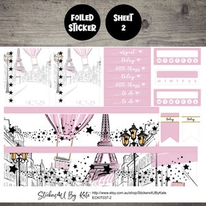 A Walk to Paris-pink | Weekly Vertical Planner Stickers Kit ...