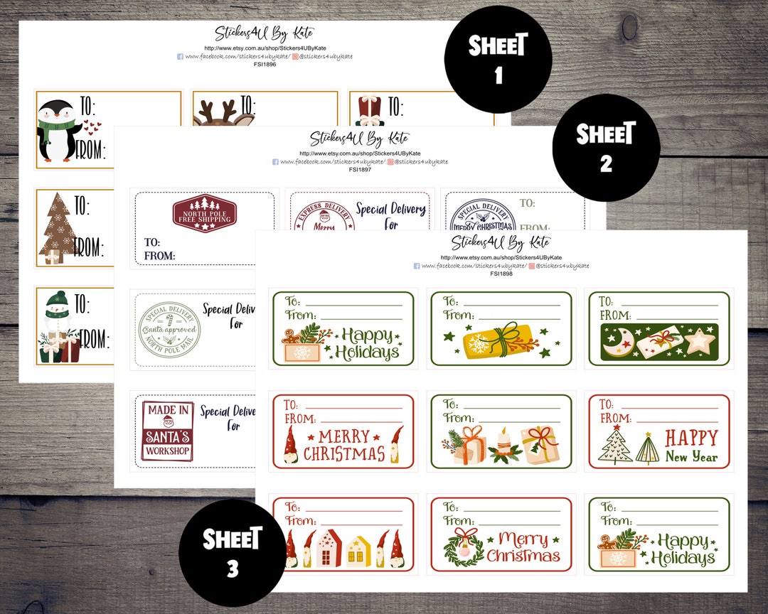 Christmas Gift Label Sticker | Christmas Present Label | Festive ...