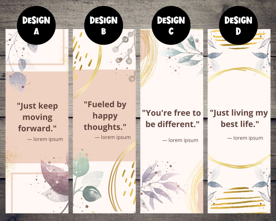 Boho Inspiration Quotes Bookmark Set of 4 | Quality Bookmark ...
