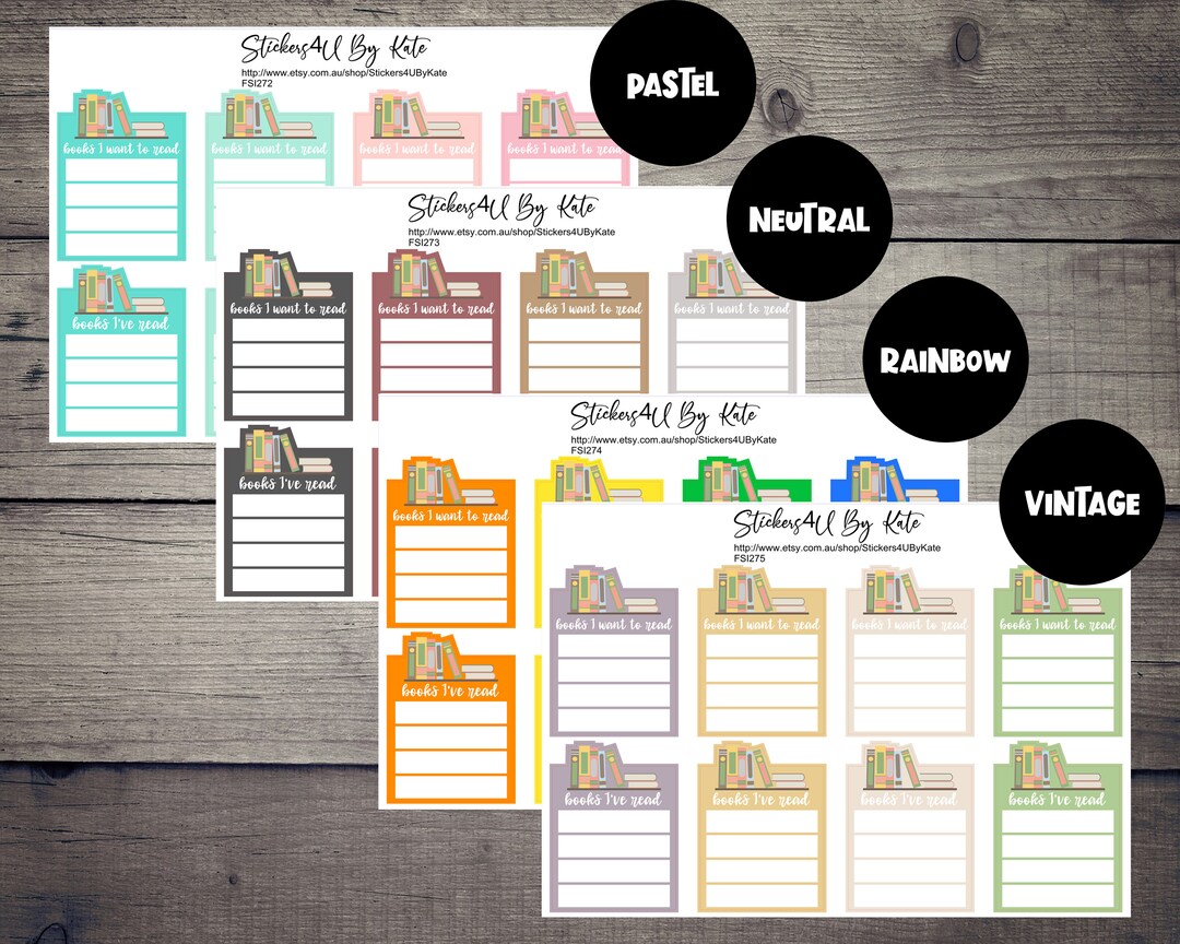 Books to Read Tracker Stickers Books Tracker Planner Stickers Erin ...
