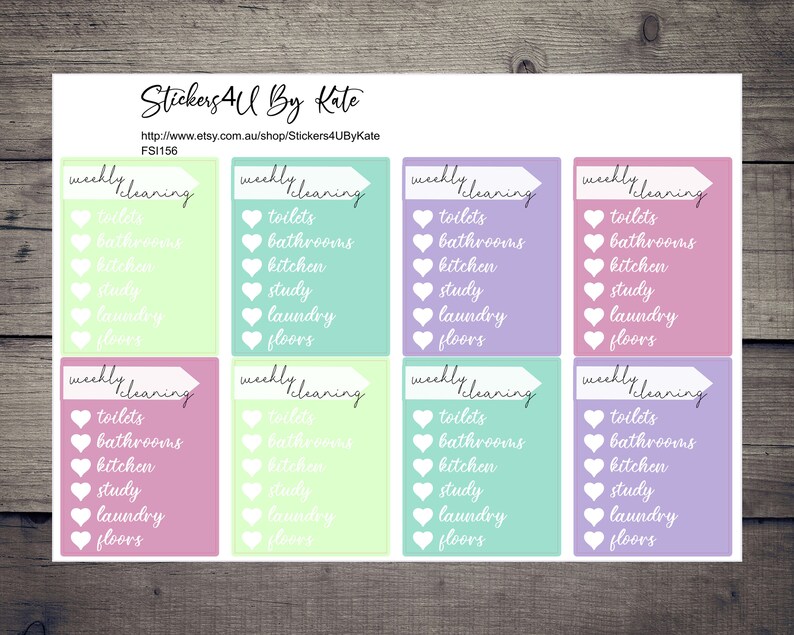 Pastel Colour Sidebar Checklist Cleaning Checklist Erin | Etsy