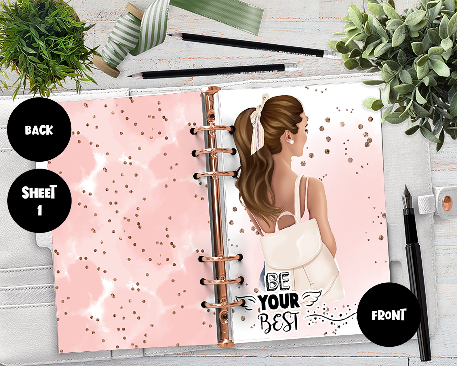 School Girl Planner Dashboard Happy Planner A5 B6personal | Etsy