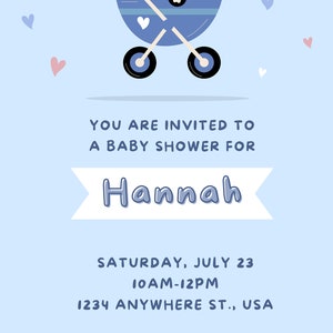It's a Boy Baby Shower Invitation, Digital Invite, Textable Baby Shower ...
