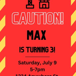 Construction Theme Birthday Party Digital Invite, Editable Caution Bday ...