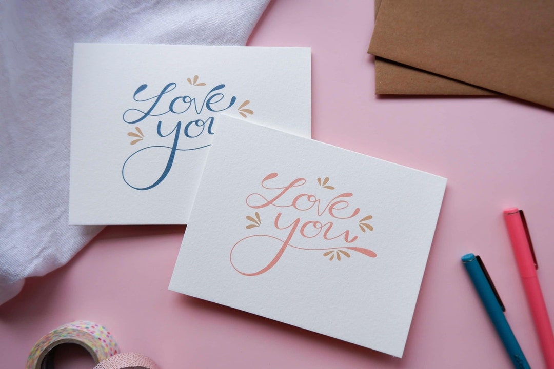 Love You Card / Hand Lettering / Love Card / Anniversary Card ...