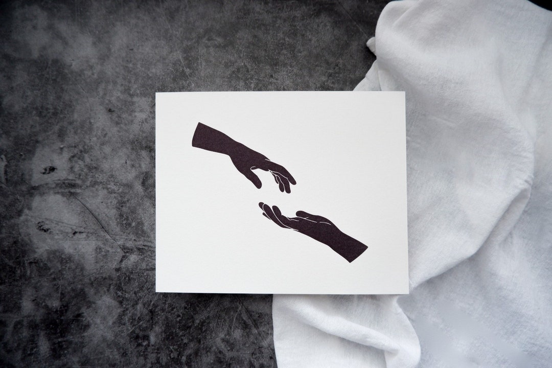 Hands Art Print / 'here' Art Print / Abstract Art Print / Simple Art ...