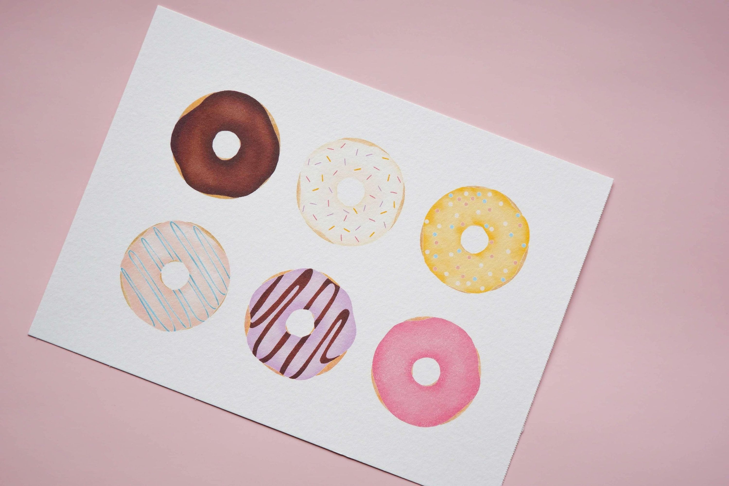 Assorted Doughnuts Art Print / Cute Food Art Print / Donut Art Print ...