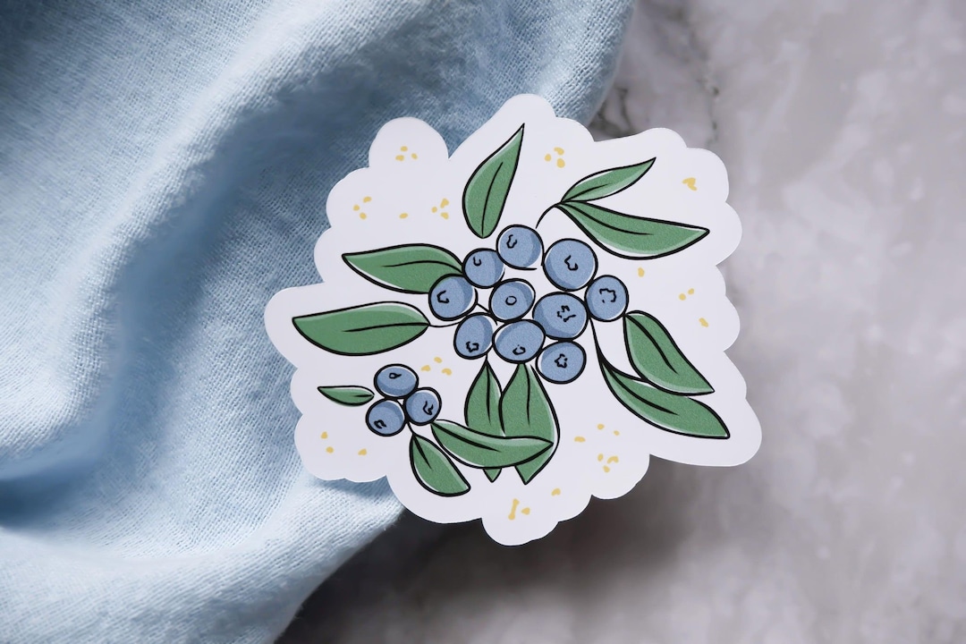 Blueberry Bunch Sticker / Blueberry Art / Blueberry Sticker / Cute ...
