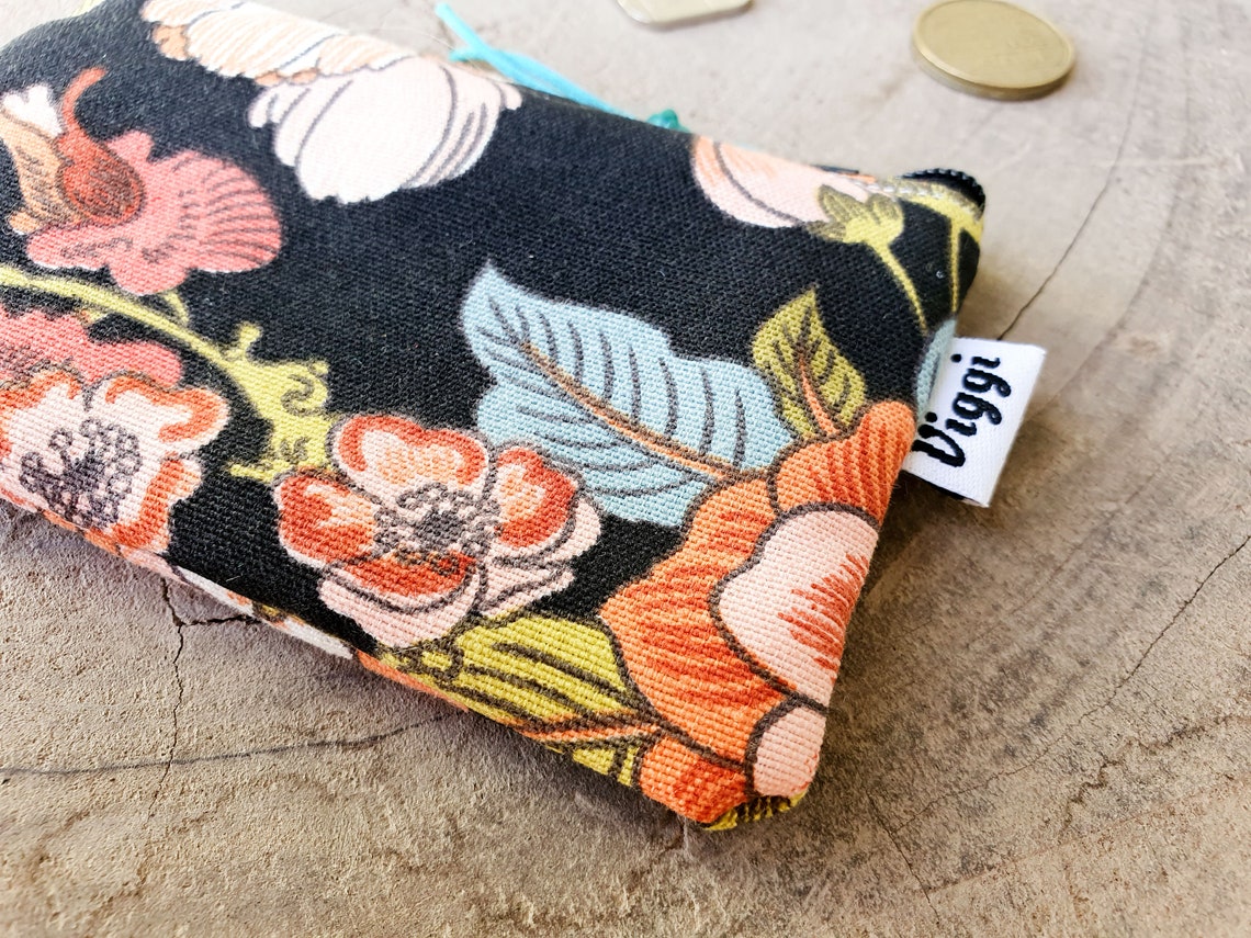 Coin purse flowers / double zipper wallet boho | Etsy