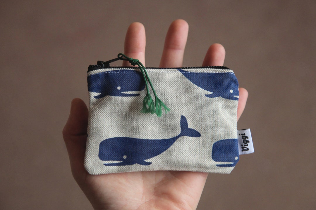 Mini Wallet Whale / Small Coin Purse / Tiny Zipper Pouch - Etsy