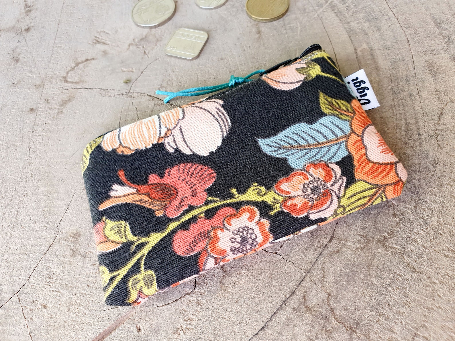 Coin purse flowers / double zipper wallet boho | Etsy