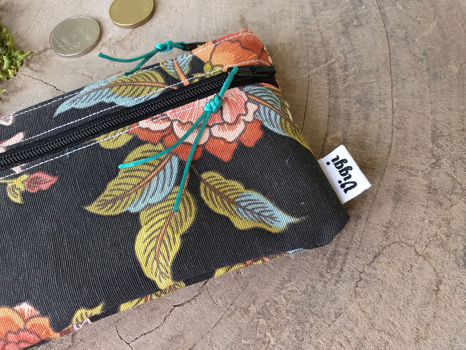 Coin purse flowers / double zipper wallet boho | Etsy