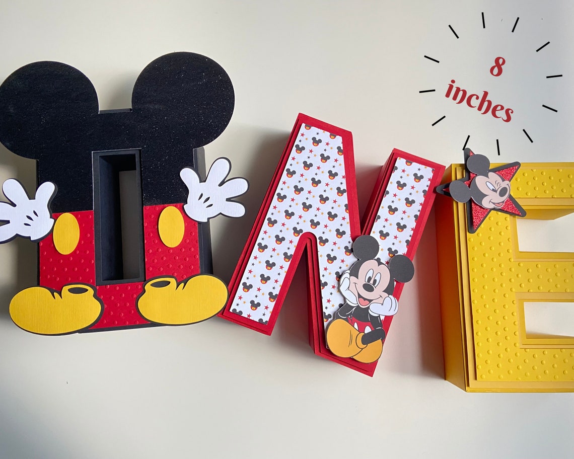 Mickey Mouse 3D Letters ONE 3D Letters Mickey Mouse - Etsy