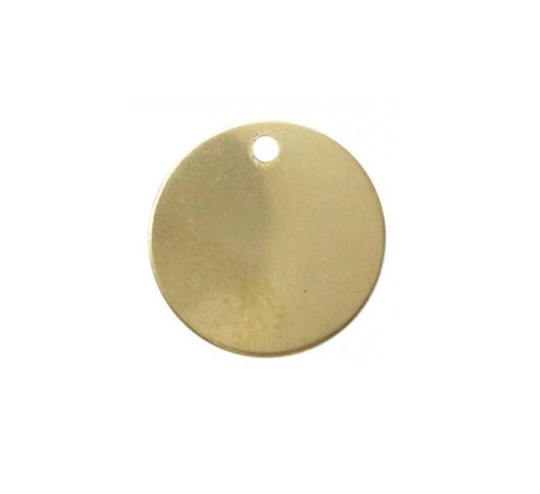 14k Gold Flat Circle Disc Charm 14k Gold Round Blank Disc - Etsy