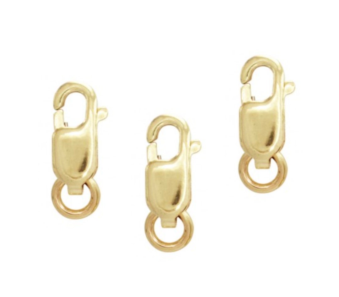 14k Gold Lobster Clasp, 14k Gold Oval Trigger Lobster Clasp, 3.2x8.4mm ...