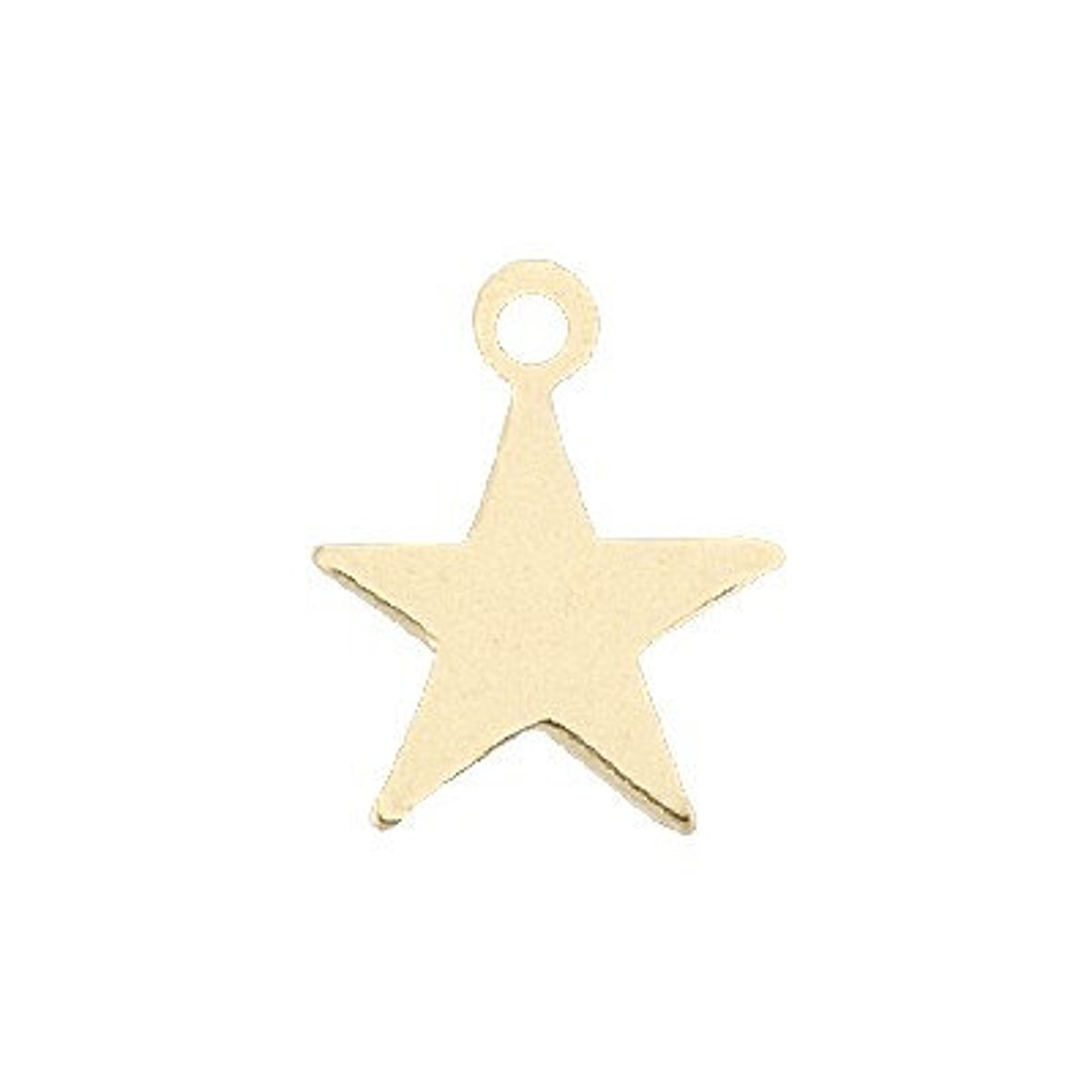 14k Gold Star Charms, 14mm Star Charm, Real Gold Charms, Gold Filled ...