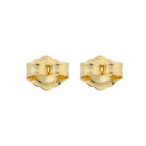 14k Gold Smooth Edge Friction Push Earring Back, Real Gold Ear Nuts ...