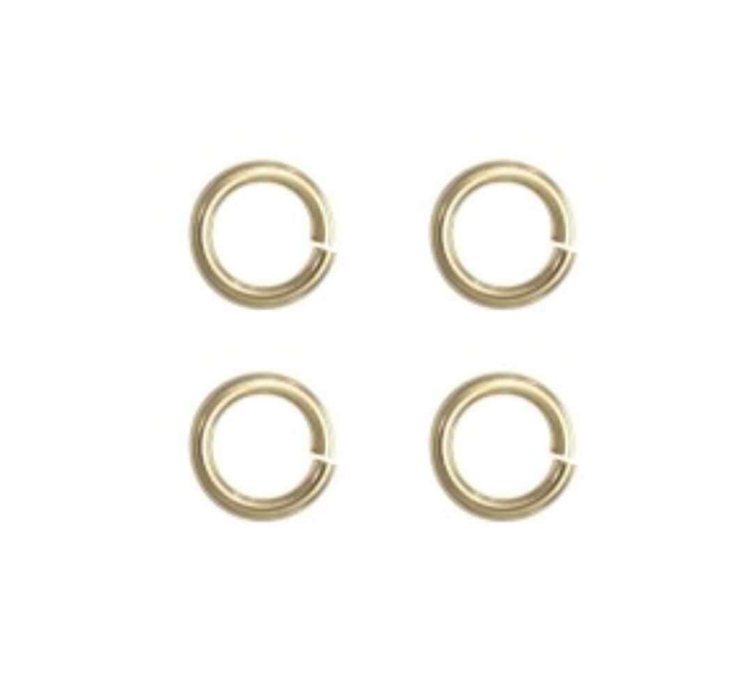14k Gold Jump Rings, 4mm Jump Rings, Gold Open Jump Rings, 14k Gold ...