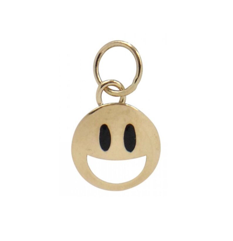 14k Gold Smiling Face Emoji Charm 14k Gold Charms Emoji - Etsy