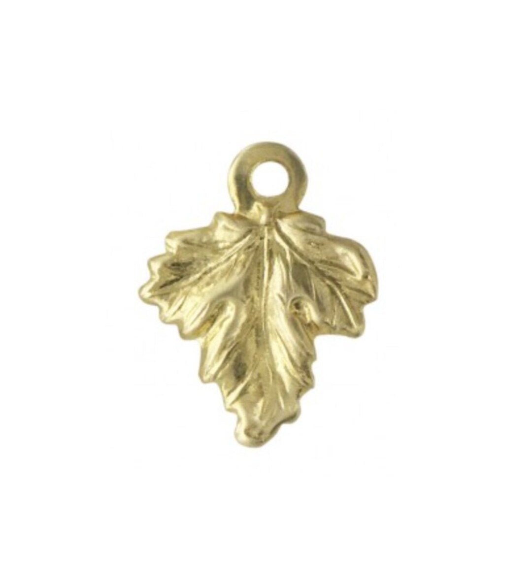 14k Gold Leaf Charm, Gold Leaf Charm, Maple Leaf, Tiny Gold Leaf Charms ...