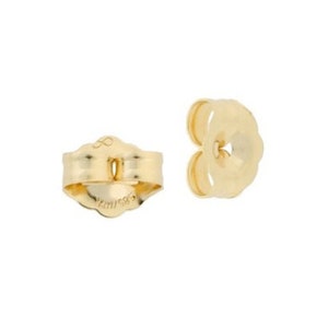14k Gold Smooth Edge Friction Push Earring Back, Real Gold Ear Nuts ...