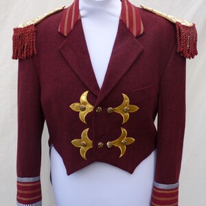 Mens Medium , Upcycled Red Ringmaster Tailcoat Jacket /circus ...