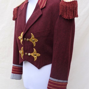 Mens Medium , Upcycled Red Ringmaster Tailcoat Jacket /circus ...