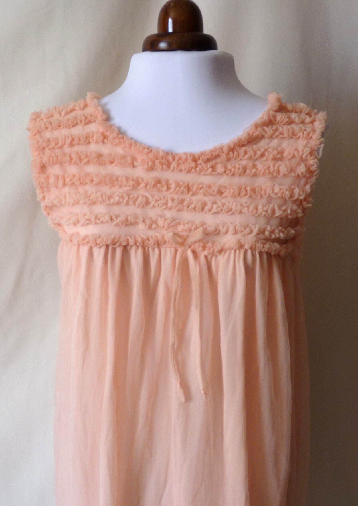 Vintage Peach Nylon Nightie 1970s UK 16 , US 12 - Etsy