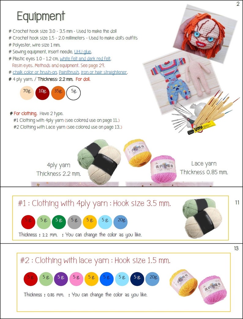 Chucky Pattern amigurumi Pattern Photo Tutorial Crochet - Etsy Canada