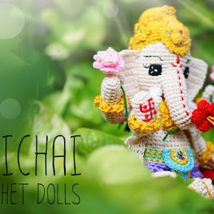 Special Price for 2 Pattern : Lord Ganesha + Musika, Crochet Doll ...