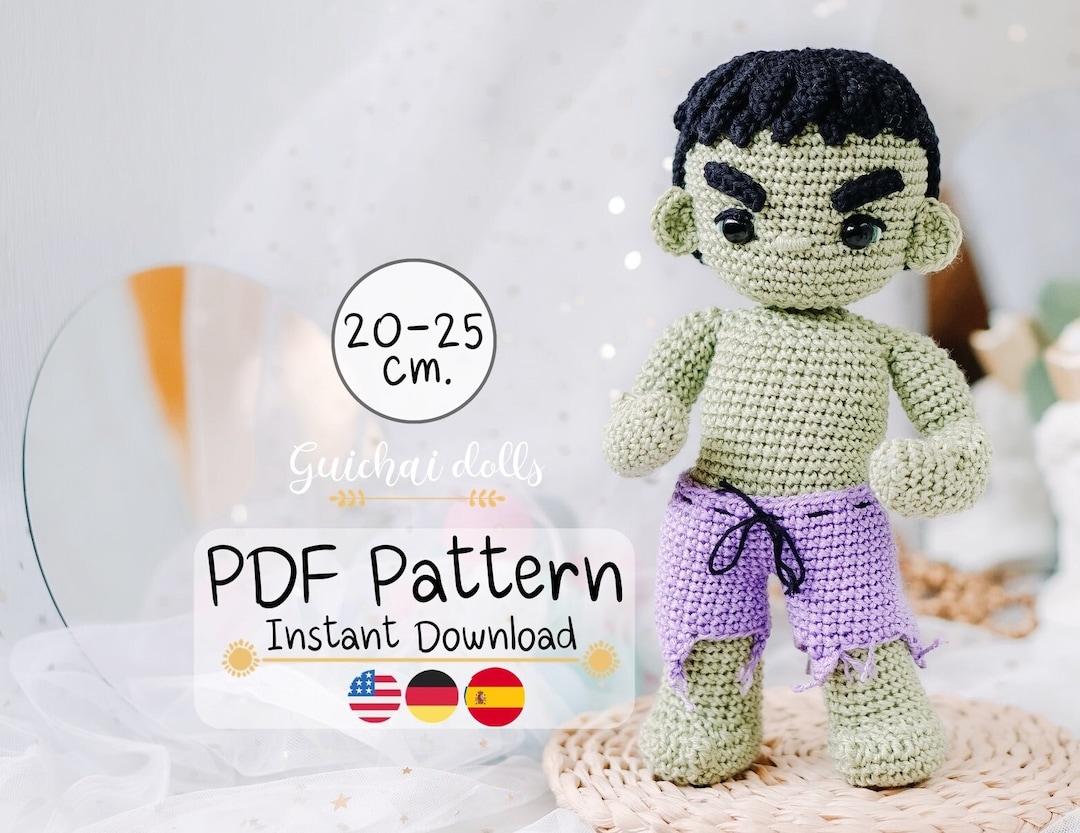Hulk Crochet Pattern amigurumi, Crochet , Photo Tutorial - Etsy