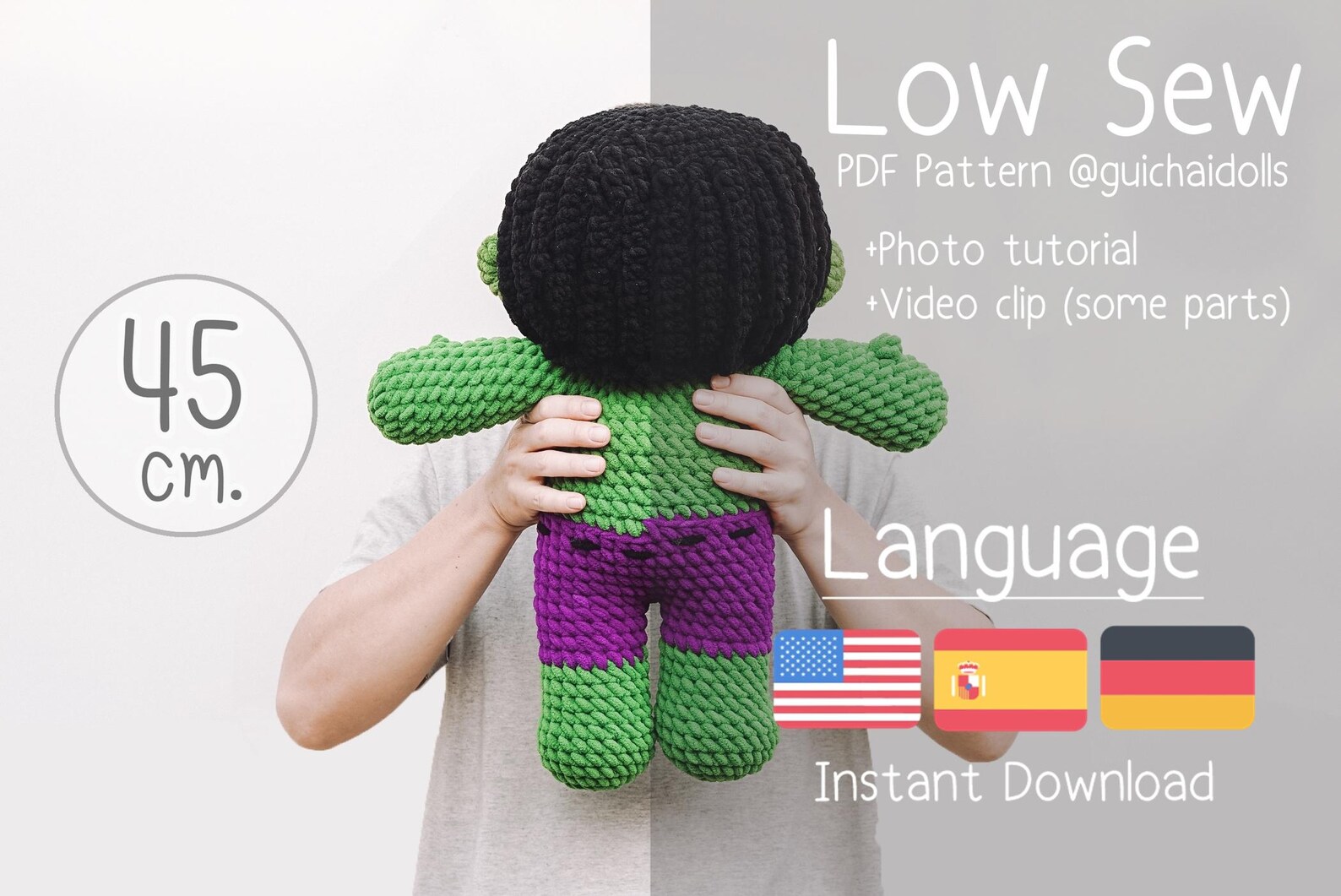 Low Sew, Chibi Angry Boy PDF Pattern Instant Download - Etsy