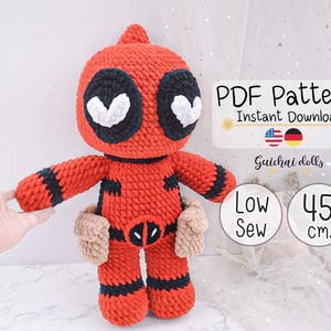 Low Sew, Hero Chibi Deadpool, PDF Pattern amigurumi, Crochet , Photo ...