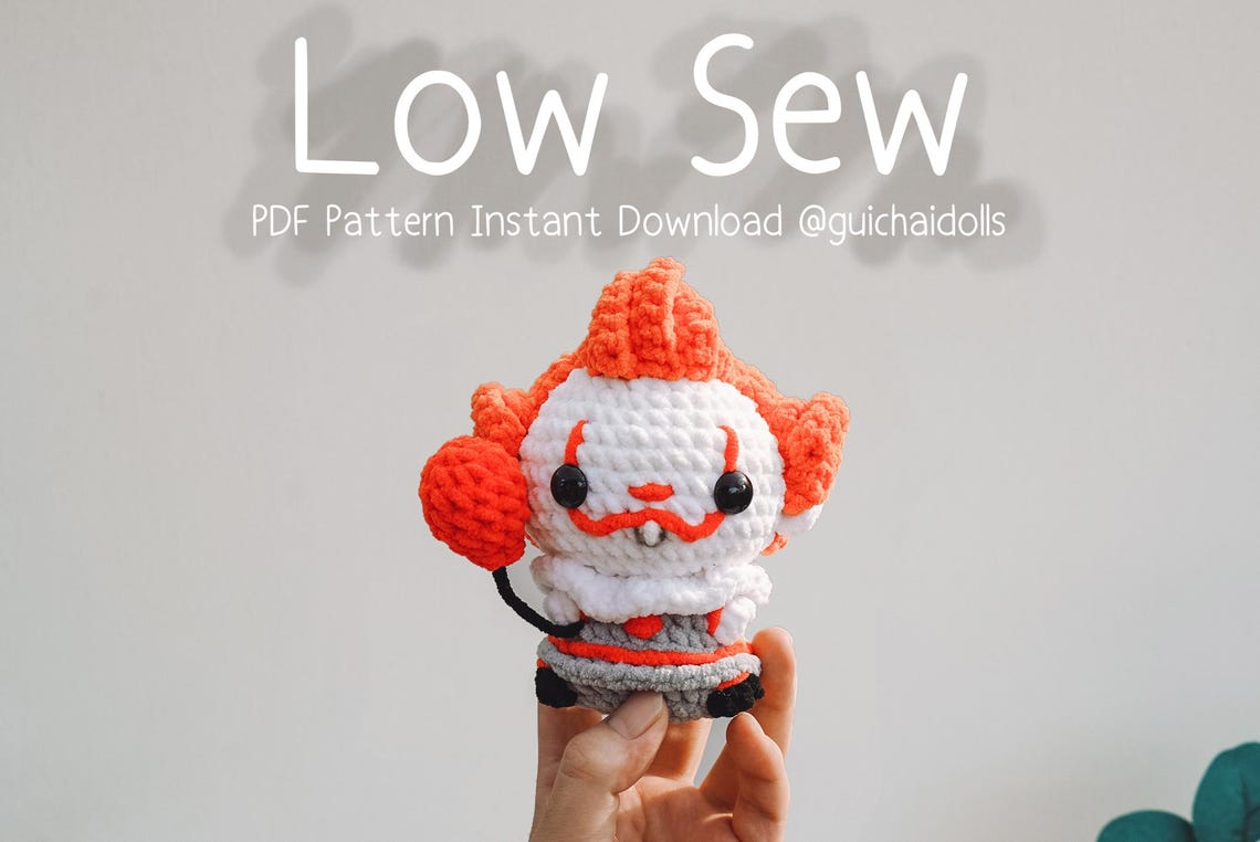 Low Sew Mini Horror Clown Crochet Pattern PDF – Photo Tutorial, Instant ...