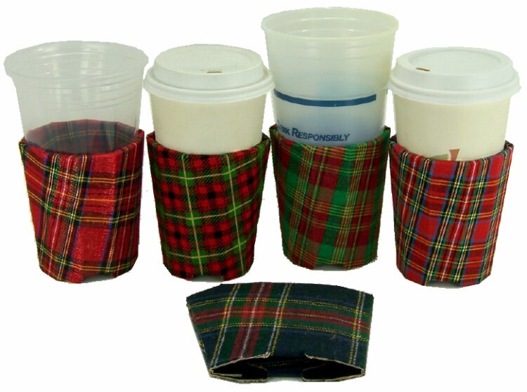Beverage Cup Insulator Tartan Plaid Fabric Pocket | Etsy