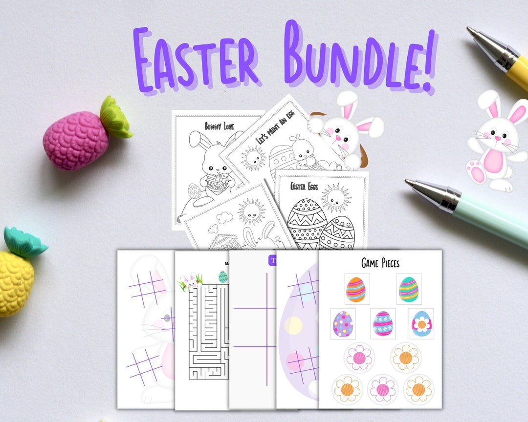 Easter Printable Games Coloring Pages, Easter Maze, Tic-tac-toe Kids ...