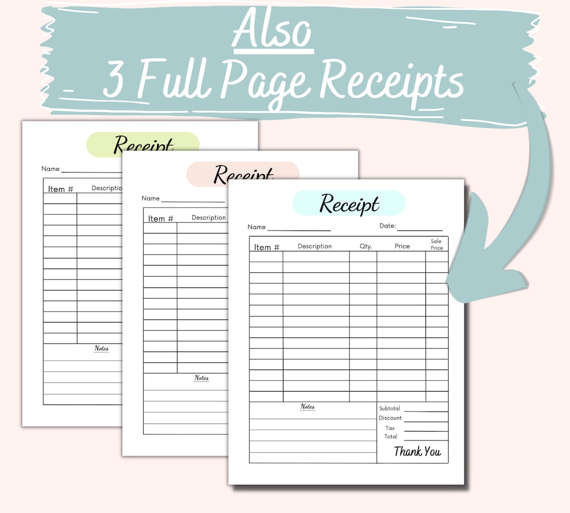 Modèle de reçu Livre de reçu imprimable Téléchargement facile Reçus de ...