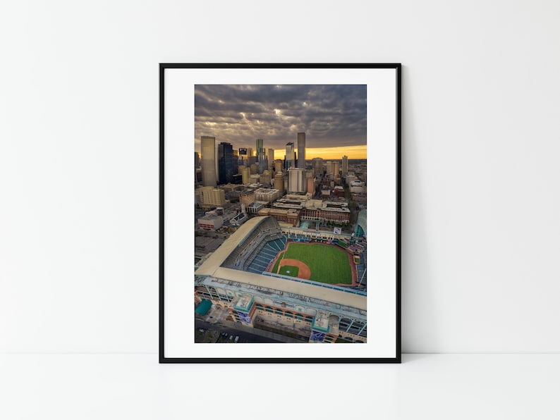Houston Astros - Minute Maid Park and Skyline - Downtown Houston Sunset ...