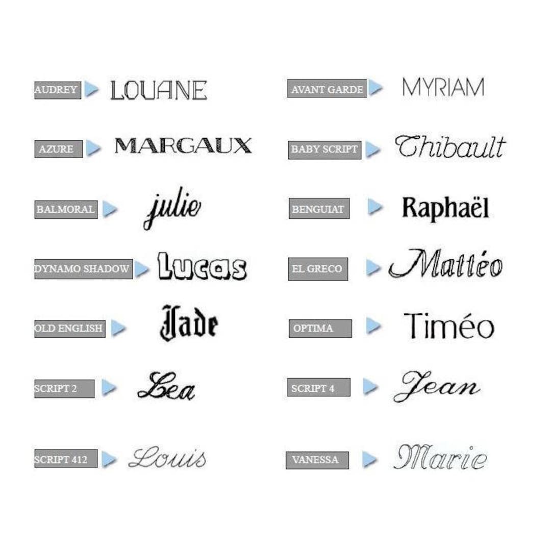 Votre gravure police d'écriture à choisir sur la photo recto et/ou ...