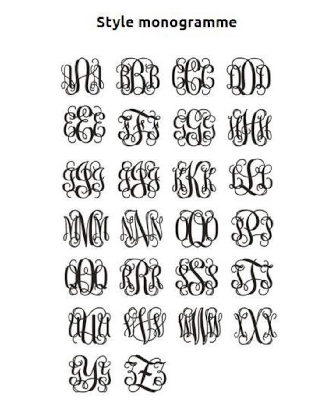 Your Engraving Font Writing Monogram - Etsy