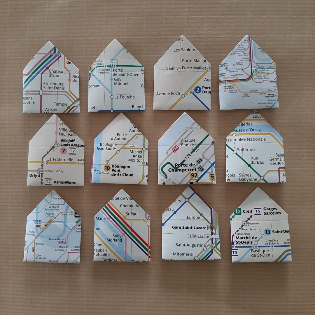 Set of 25 Mini Paris Metro Envelopes • City of Paris • Miniature ...