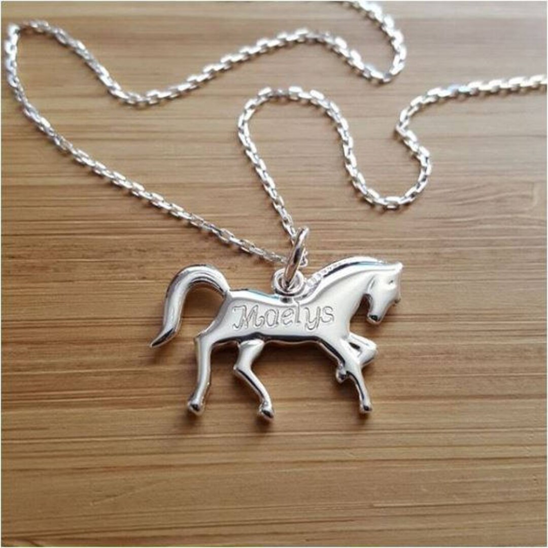 Horse Chain Necklace Engraved With a Silver First Name 925/000 With ...