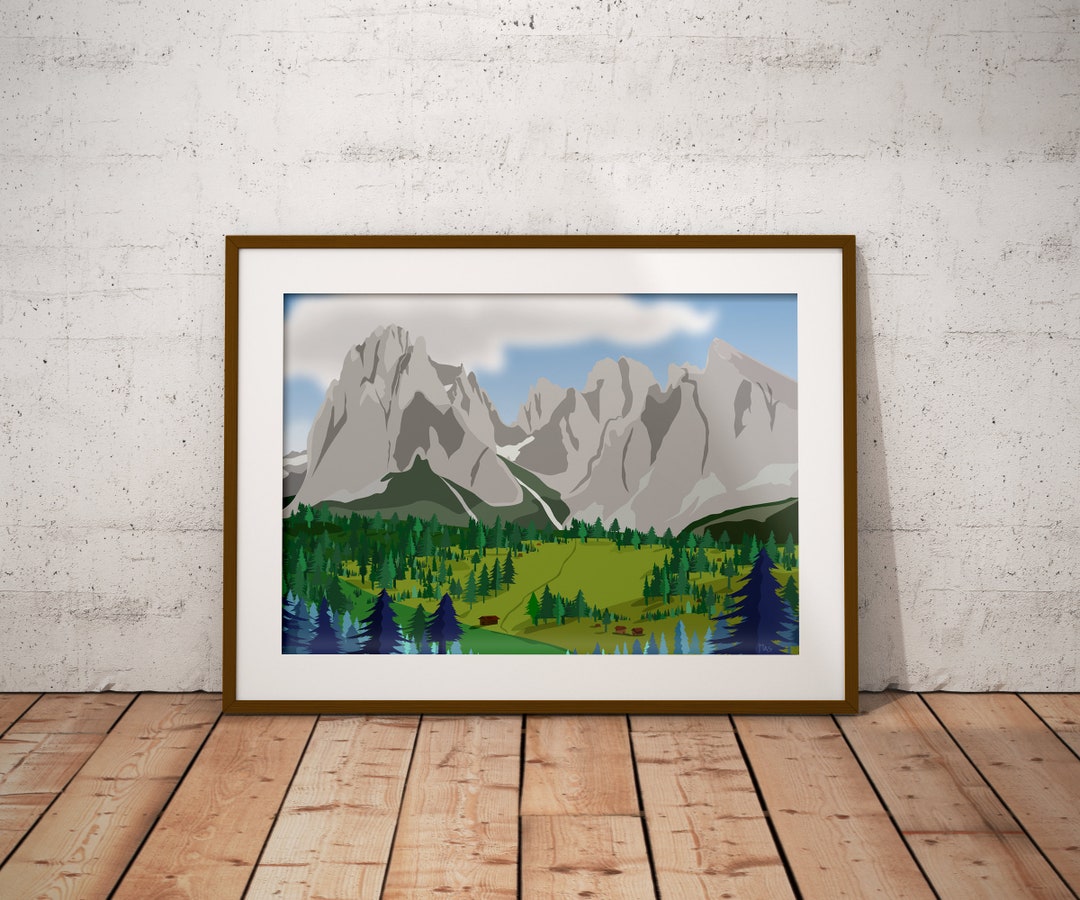 THE DOLOMITES, Mountain Illustration, Graphic Design, Visual Art ...