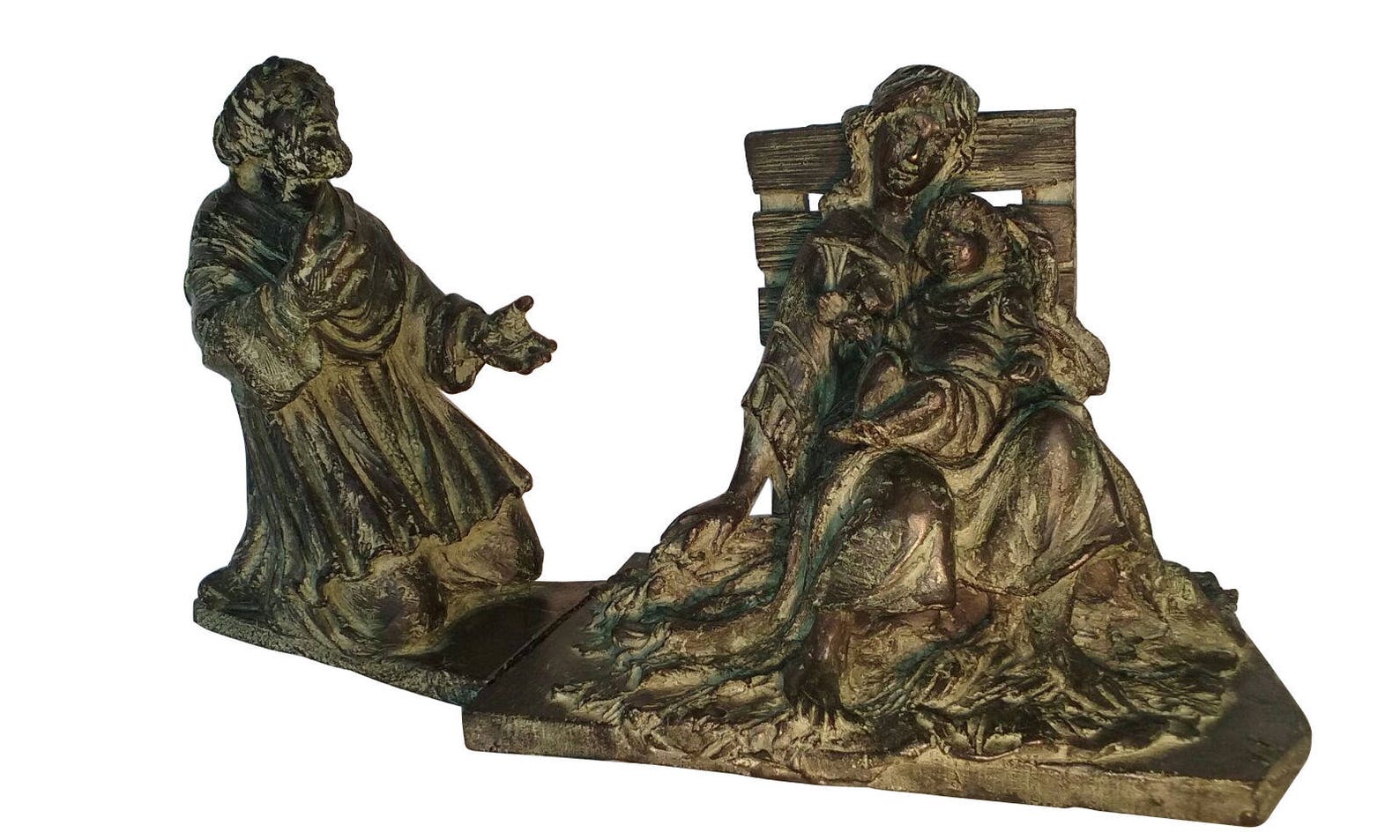 BRONZE NATIVITY SET, 1990s Nativity Set, Handmade Nativity, Small ...
