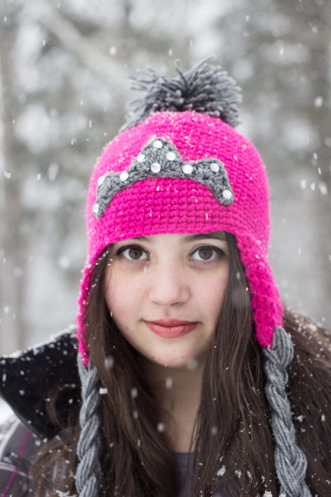 Crocheted Princess Tiara Hat/ Princess Hat/ Girls Winter Hat Made to ...