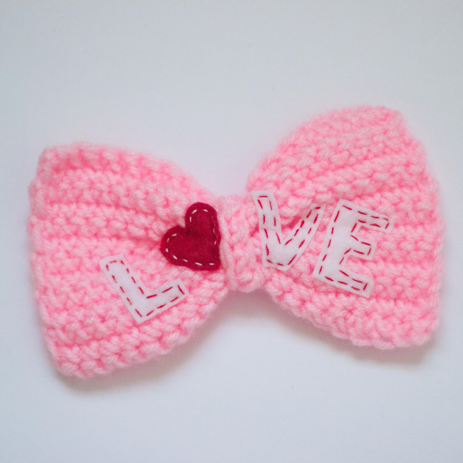 Valentine's Day Bows/ Heart Bows/ Crocheted Bows/ Love Bow/ Valentine ...