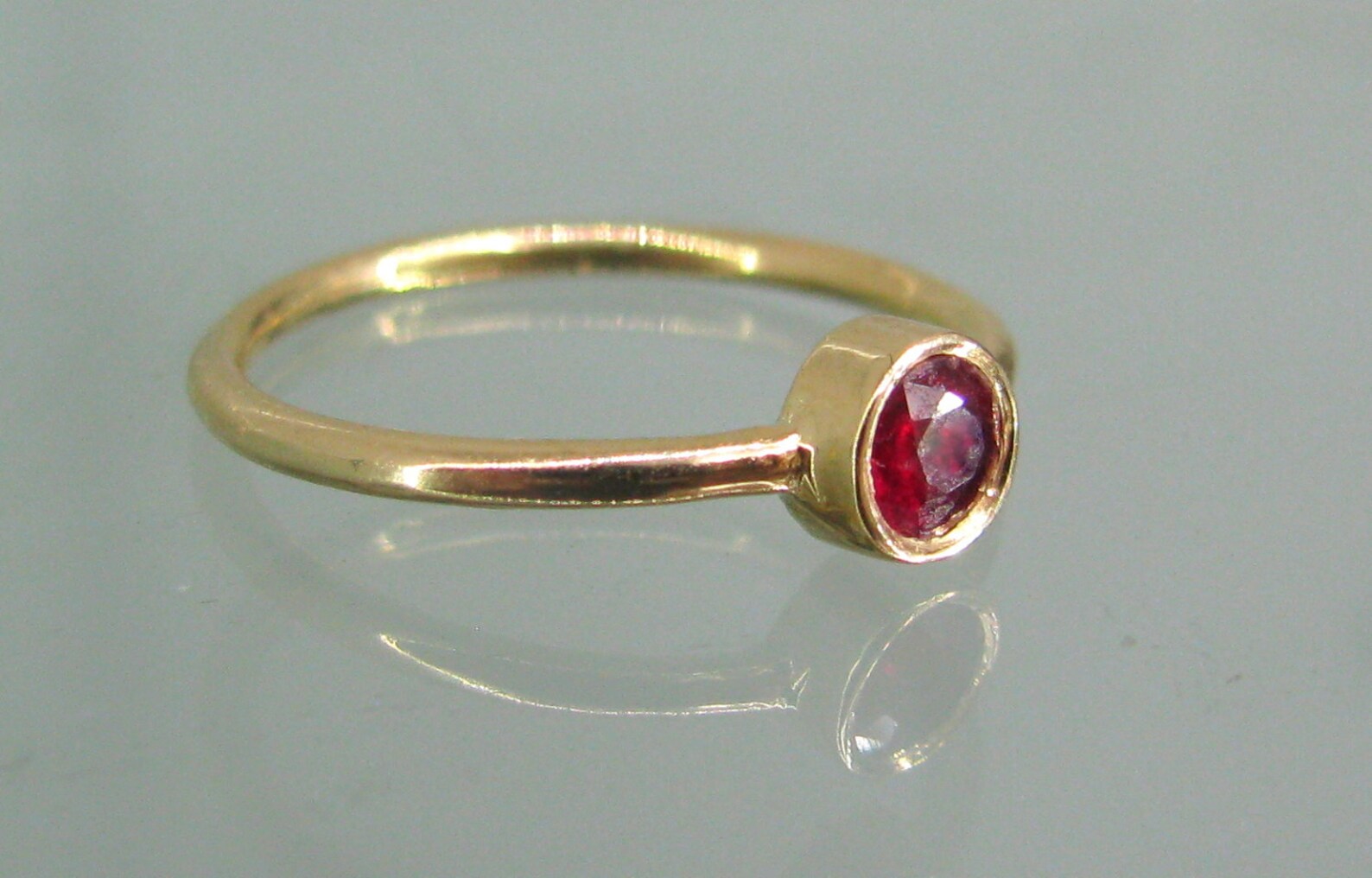 Natural Ruby Ring, Simple Gold Ring, Delicate Gold Ring, Stacking Gold ...