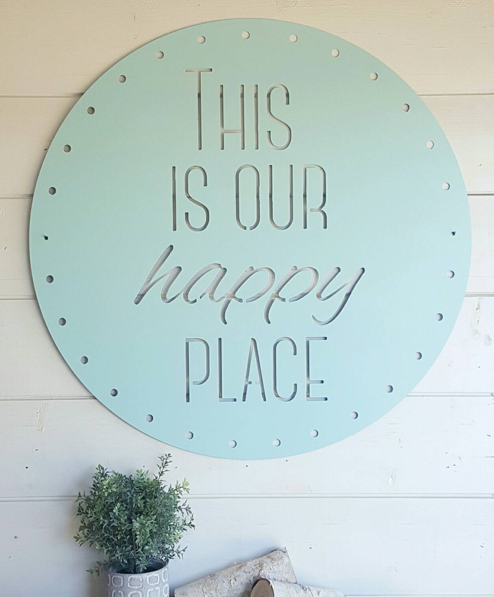 30 Round Metal Sign This is Our Happy Place - Etsy