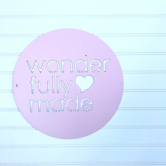 12 Inch wonderfully Made Metal Sign | Etsy