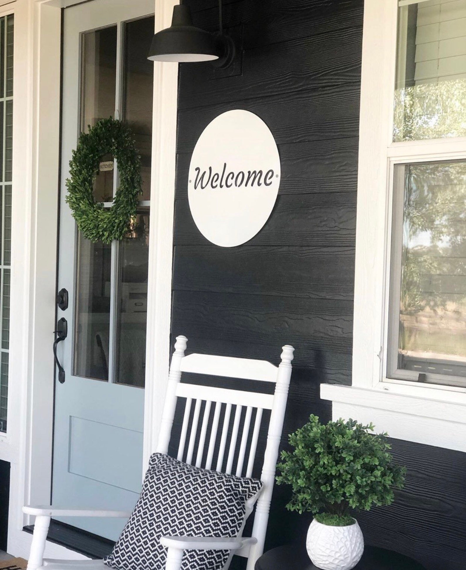 20 Round Metal Welcome Sign | Etsy